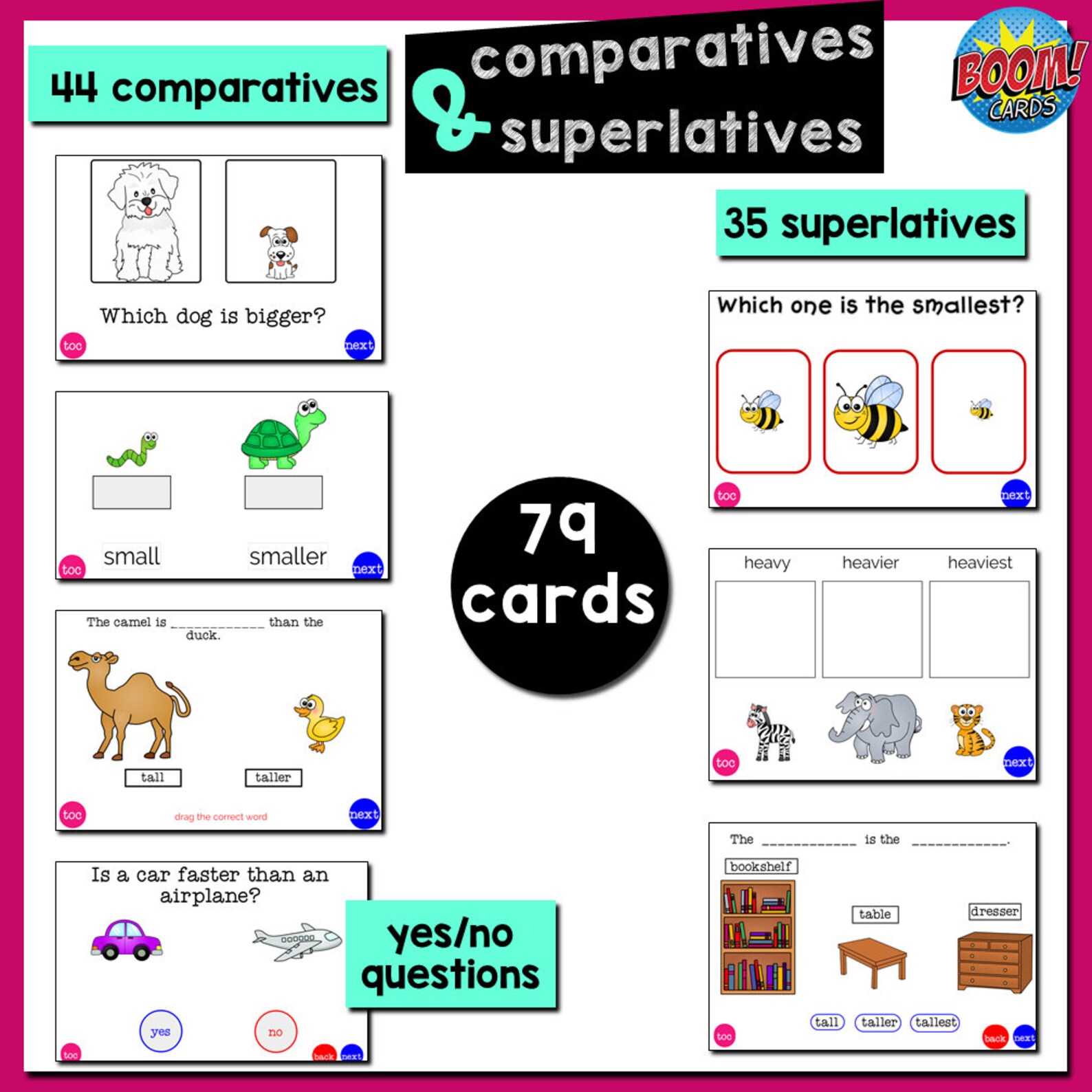 Comparatives and Superlatives Activities Boom Cards - Etsy