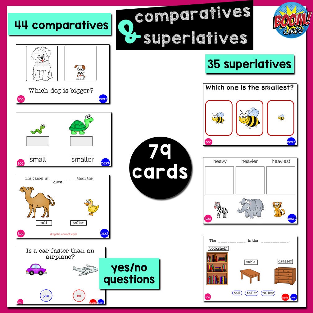 Comparatives and Superlatives Activities Boom Cards - Etsy