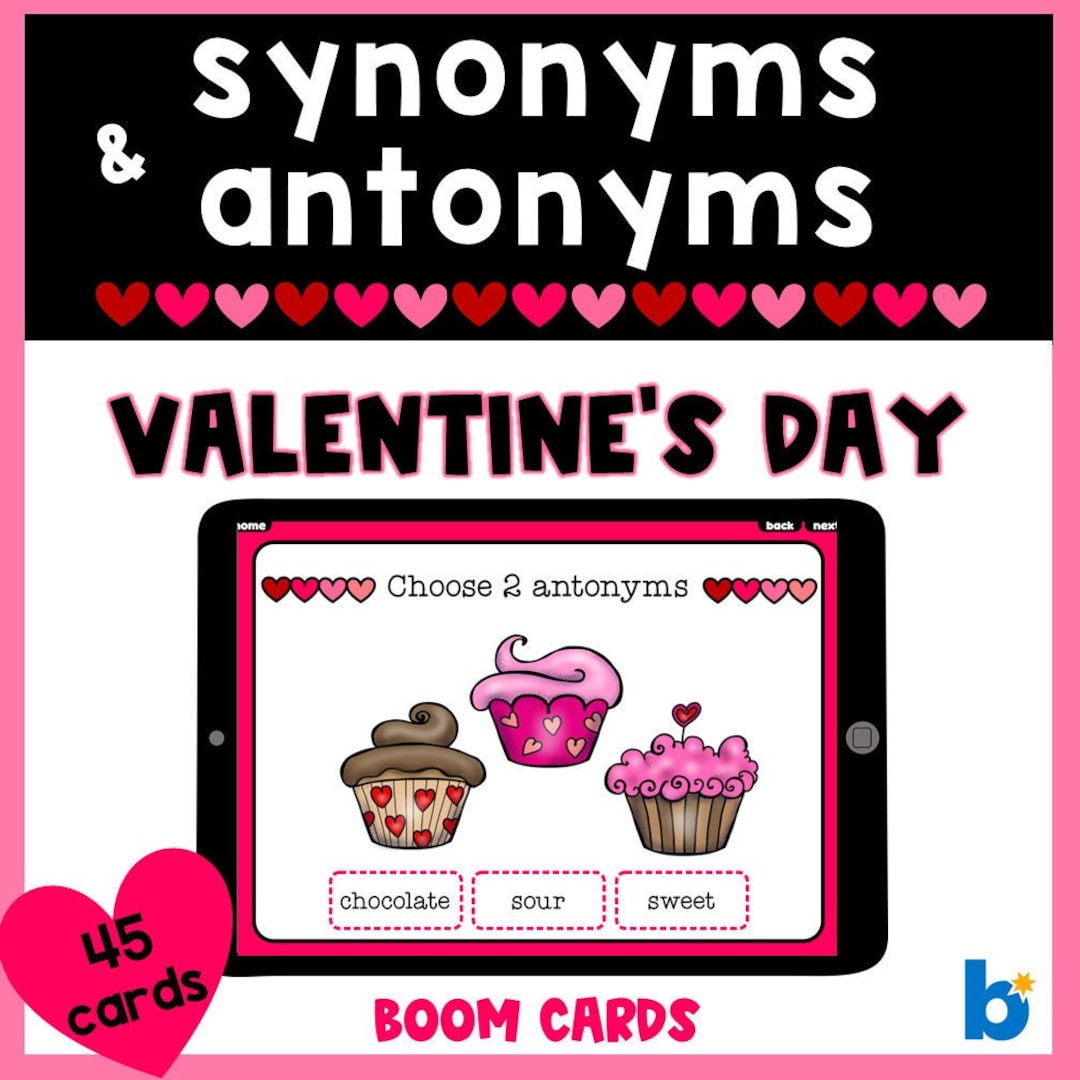 Synonyms and Antonyms Boom Cards Valentine's Day Themed - Etsy