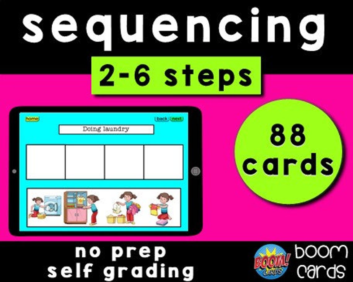 Sequencing 2-6 steps boom cards digital educational learning | Etsy
