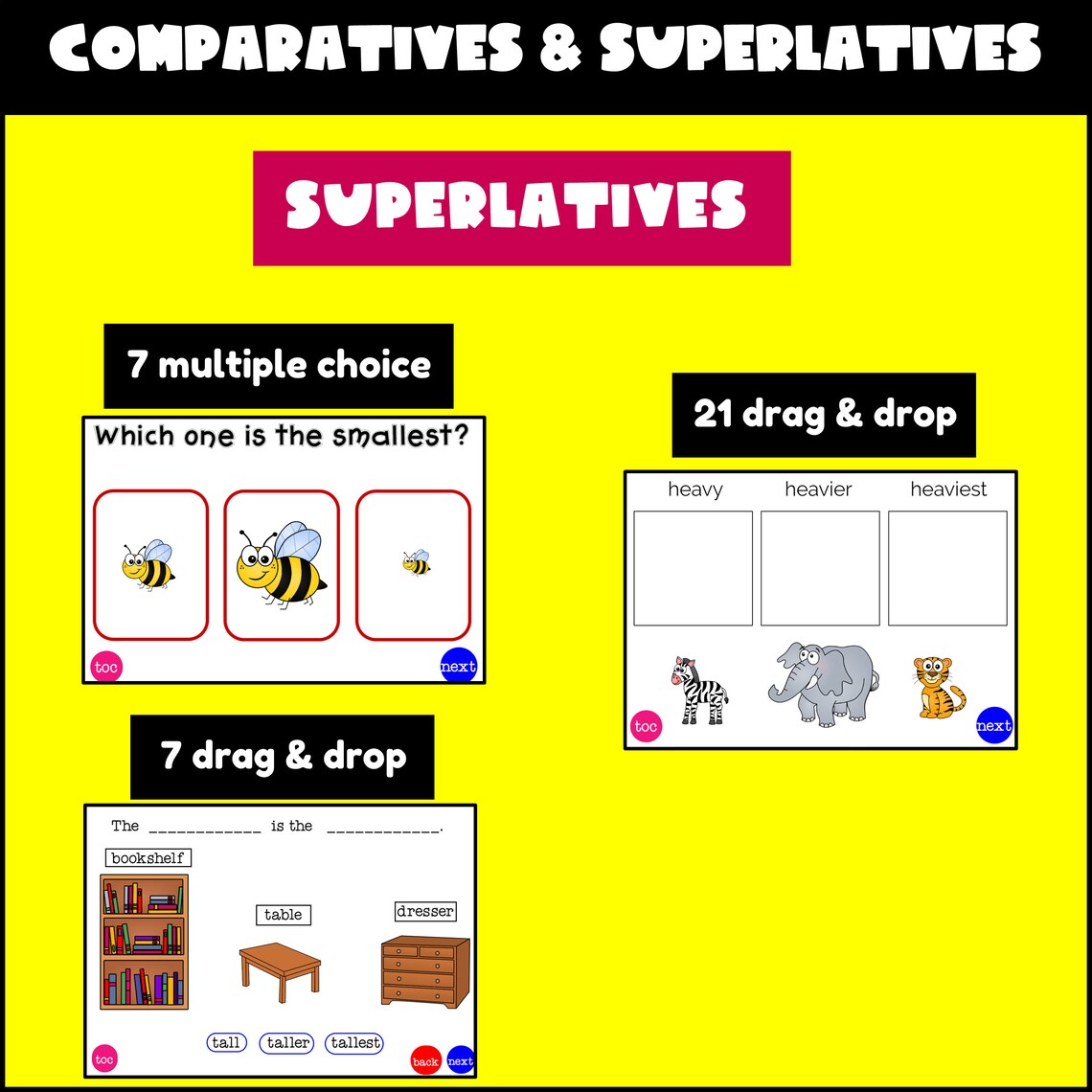Comparatives and Superlatives Activities Boom Cards | Etsy