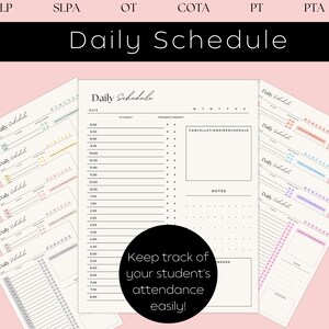 Daily Schedule SLP SLPA Planner SLP Data Sheet Organization - Etsy