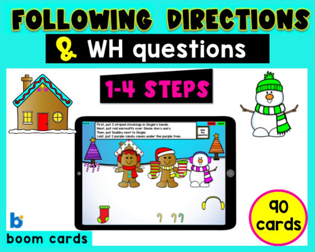Following Directions & WH Questions Christmas Activities Boom Cards - Etsy