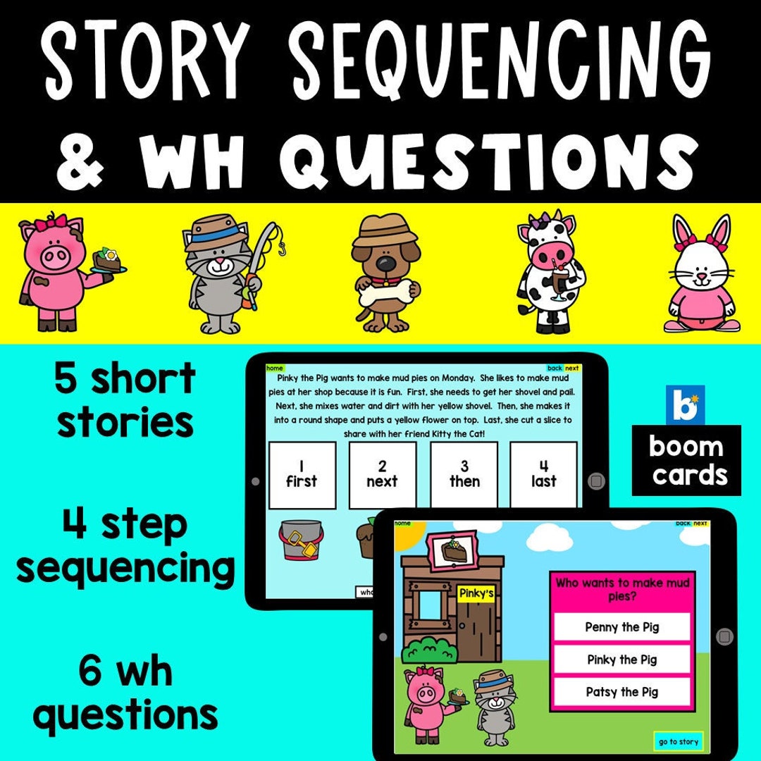 Story Sequencing & WH Questions Boom Cards - Etsy