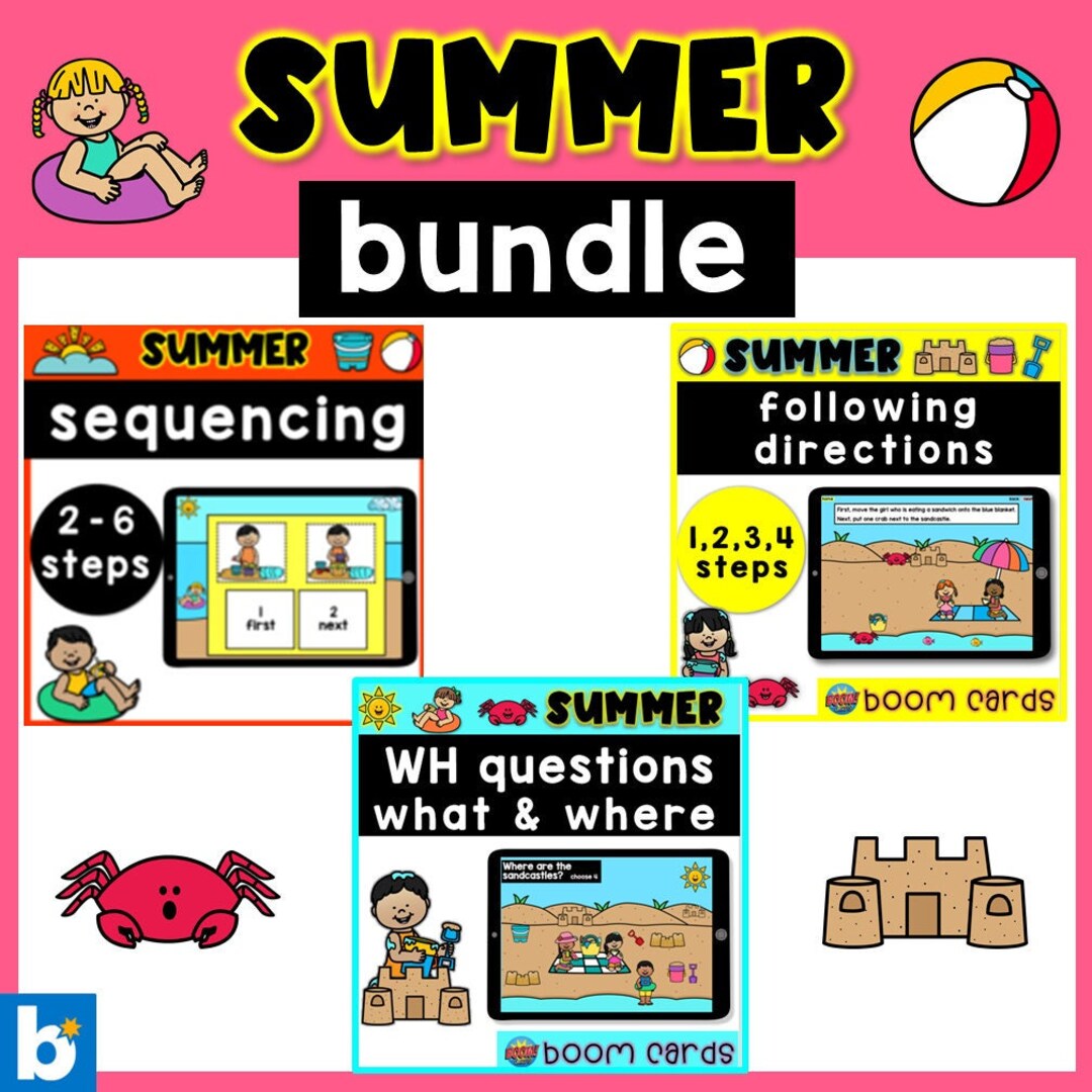 Summer Boom Cards Activities | Speech Therapy | Homeschool - Etsy