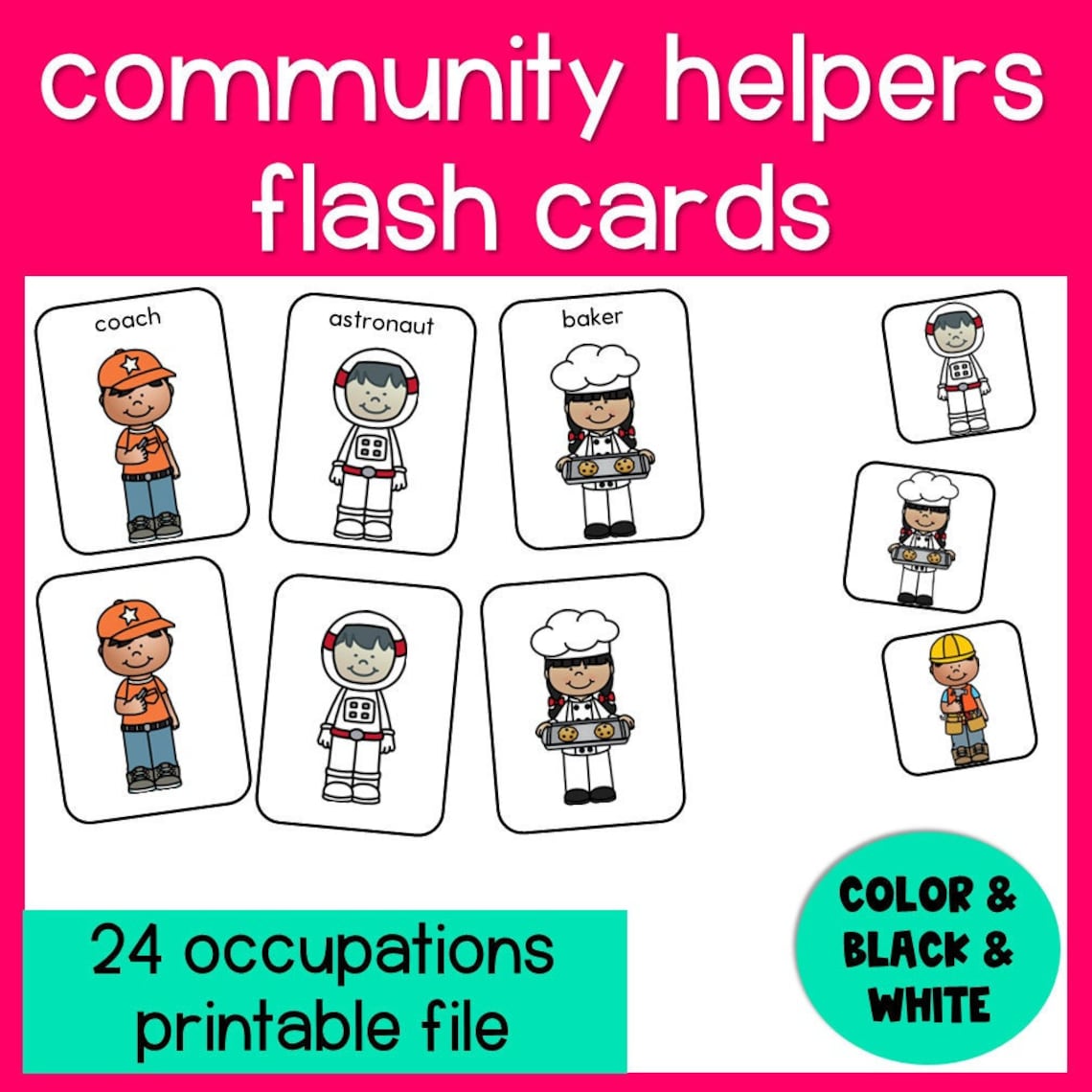 Community Helpers Flashcards for Kids Speech Therapy Materials ...