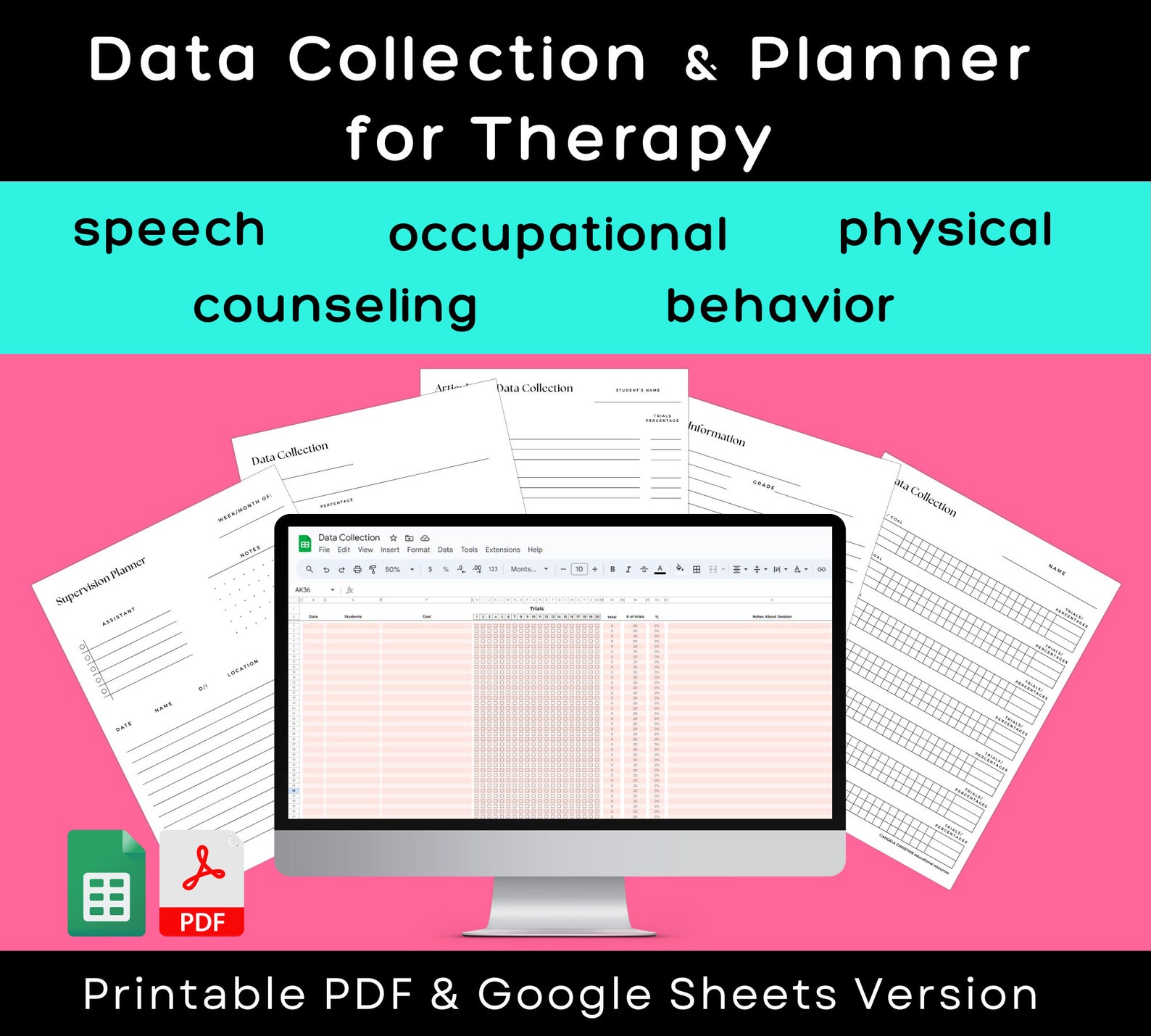 Data Collection, SLP Planner, Document Organizer, SLP Data Tracker, SLP ...