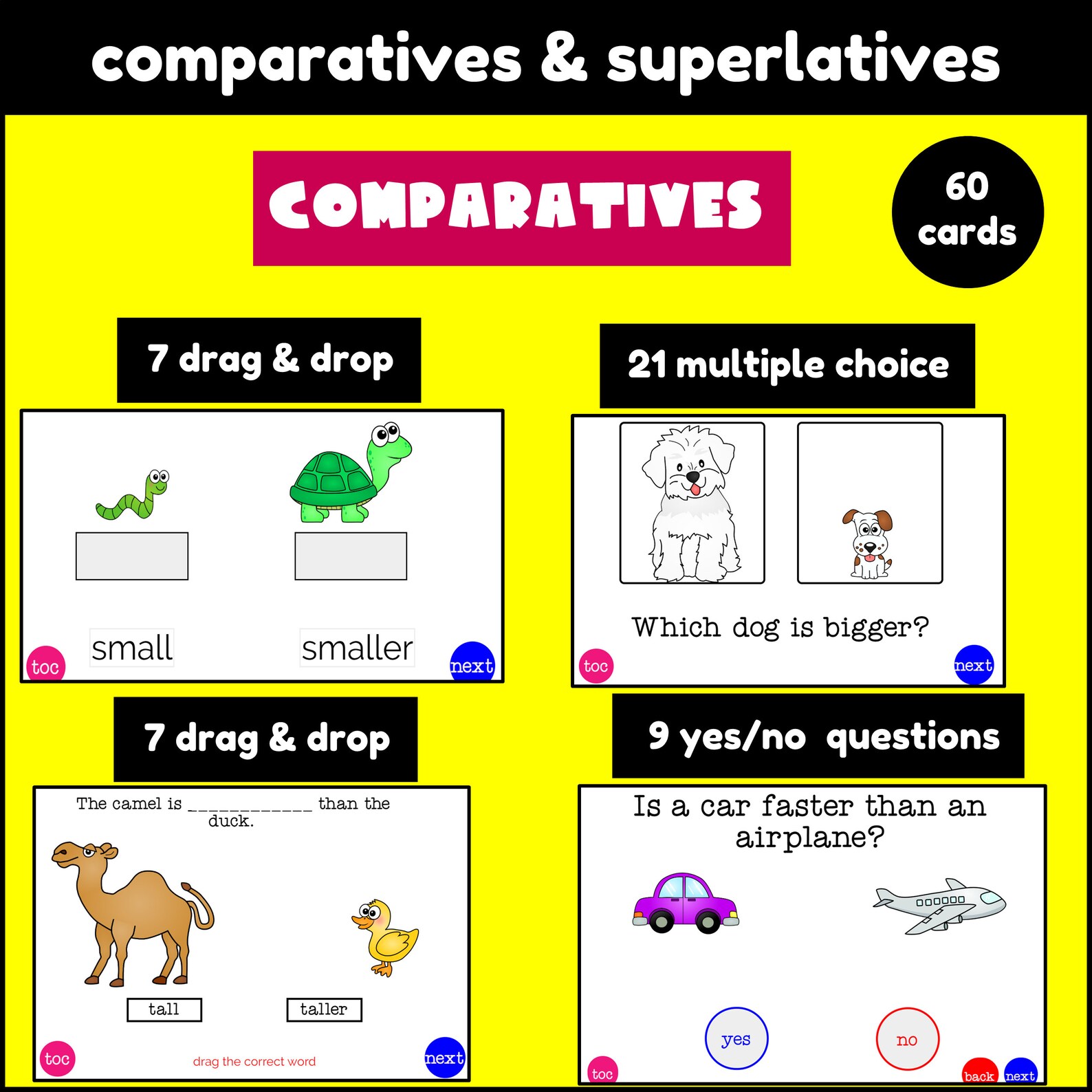 Comparatives and Superlatives Activities Boom Cards | Etsy