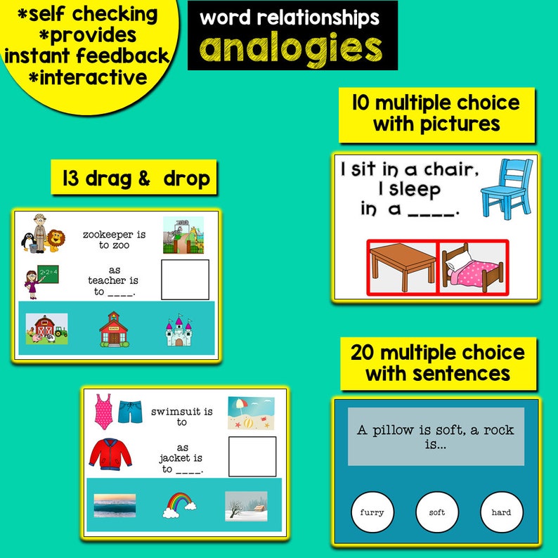 Analogies Digital Activities Boom Cards for Distance Learning or ...