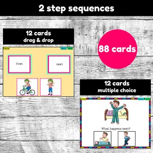 Sequencing 2-6 Steps Boom Cards | Digital Educational Learning ...