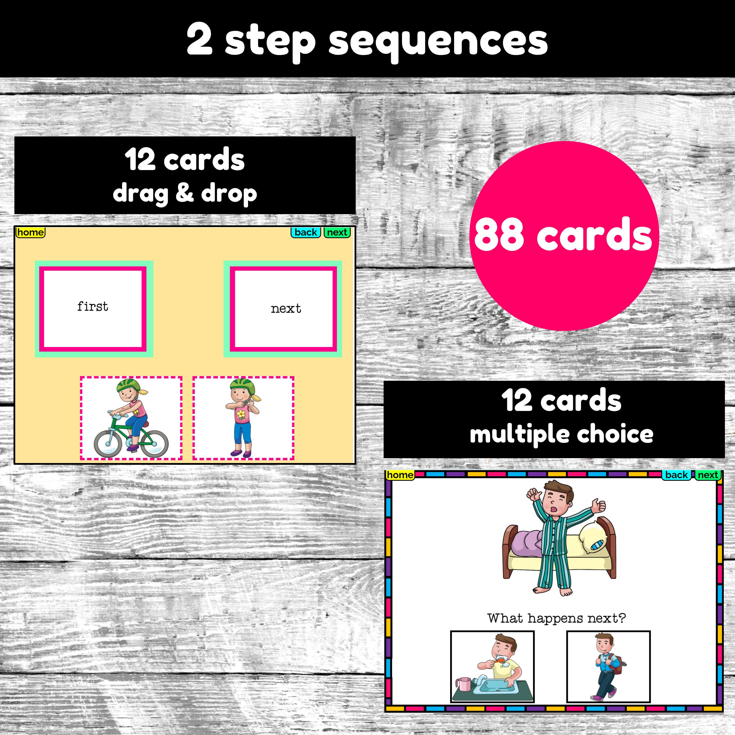Sequencing 2-6 Steps Boom Cards | Digital Educational Learning ...