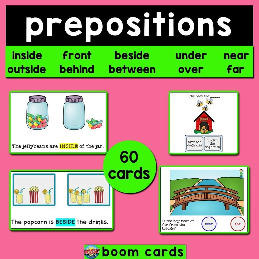 Prepositions Activities Boom Cards language & Grammardigital Distance ...