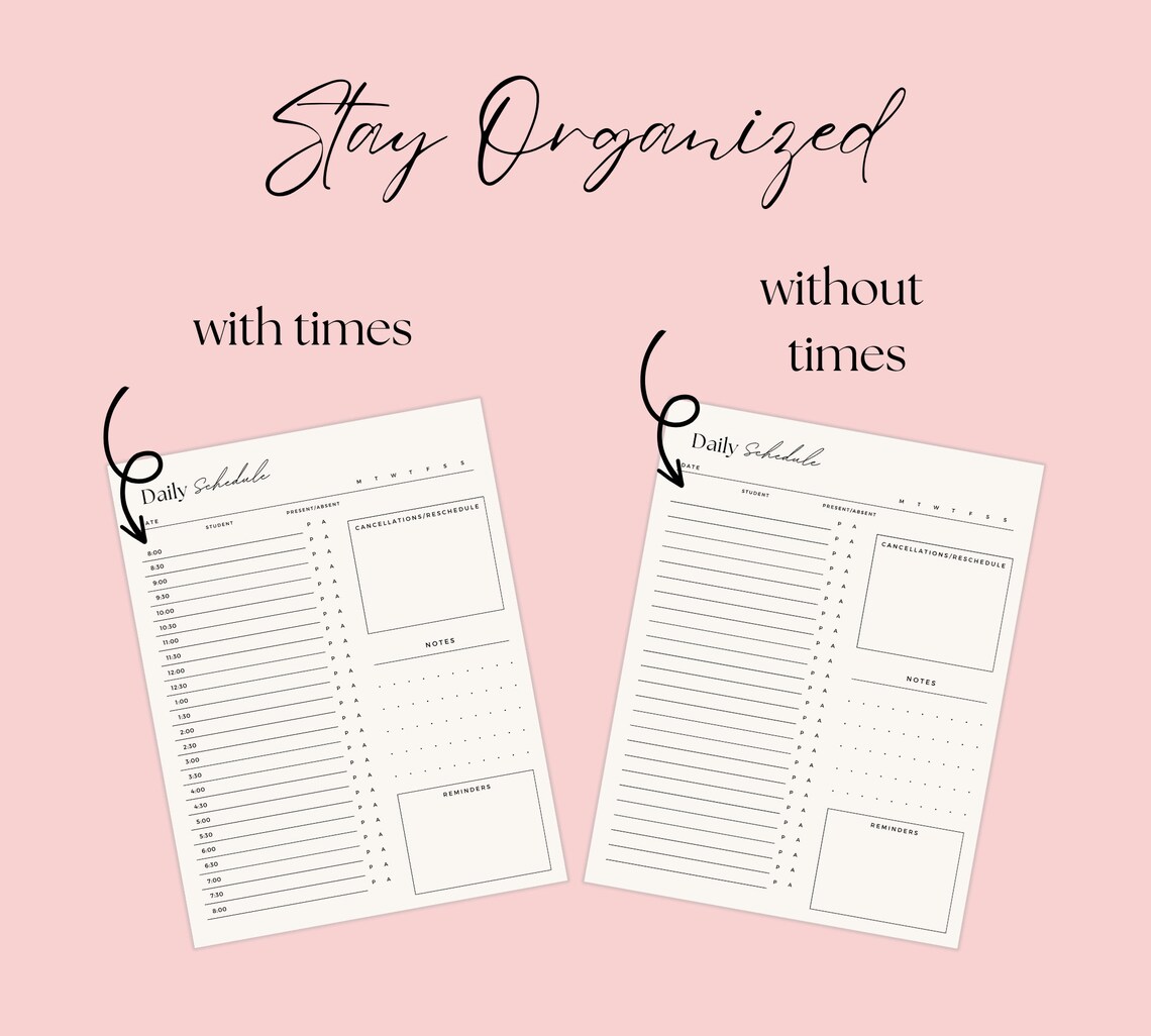 Daily Schedule SLP SLPA Planner SLP Data Sheet, Organization Printables ...