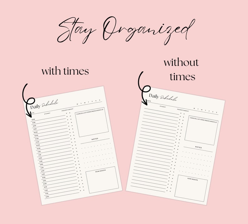 Daily Schedule SLP SLPA Planner SLP Data Sheet, Organization Printables ...