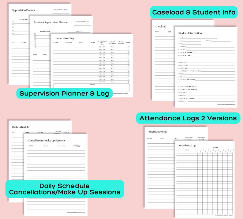 Data Collection, SLP Planner, Document Organizer, SLP Data Tracker, SLP ...