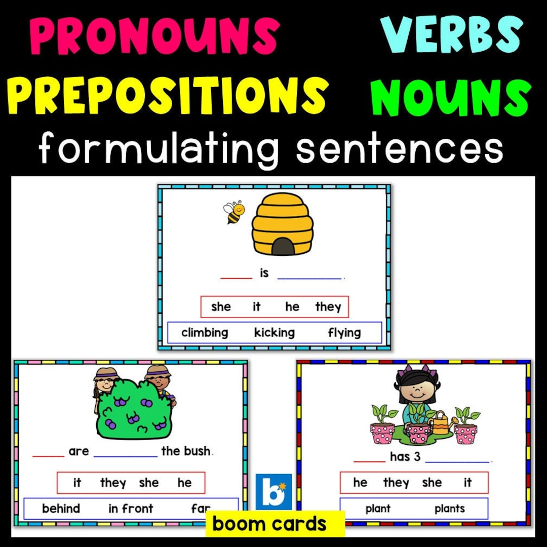 Formulating Sentences With Pronouns, Verbs, Prepositions & Nouns|back ...