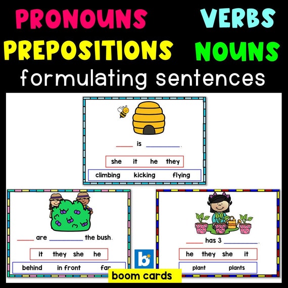 Formulating Sentences With Pronouns Verbs Prepositions & - Etsy