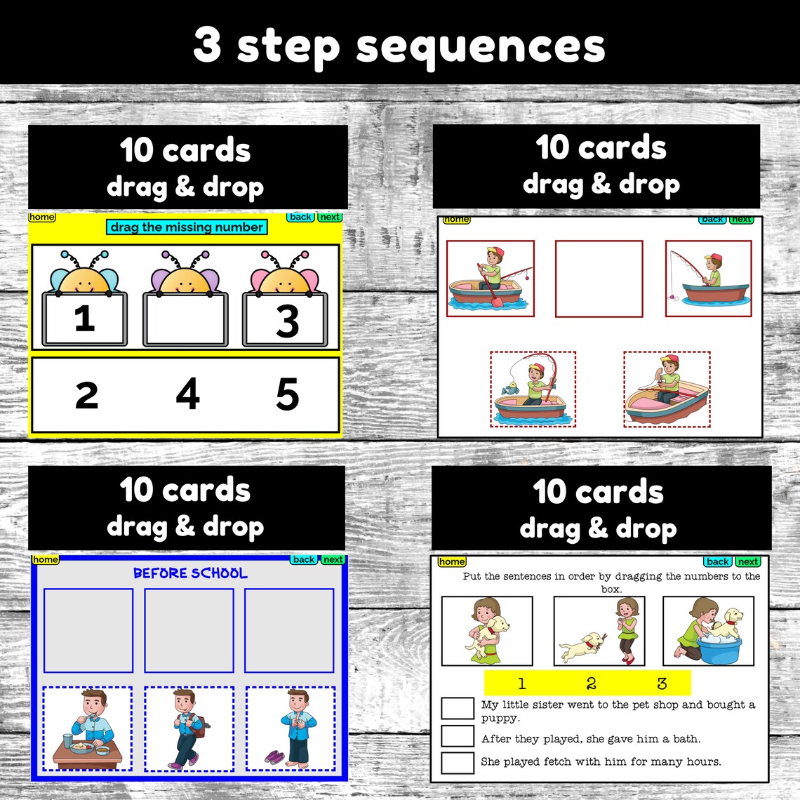 Sequencing 2-6 Steps Boom Cards Digital Educational Learning Resources ...