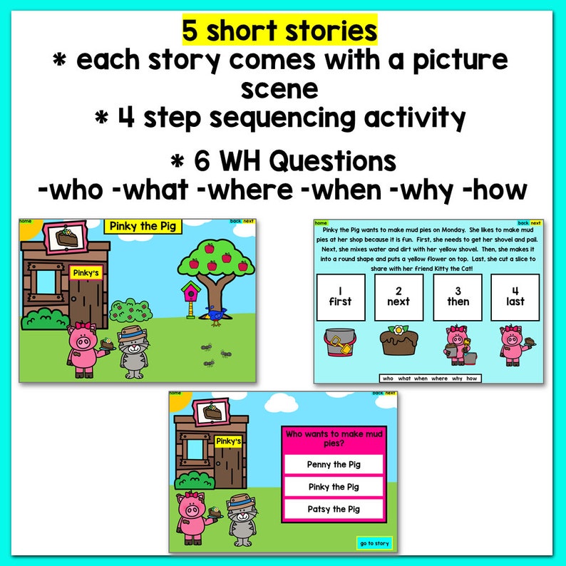 Story Sequencing & WH Questions Boom Cards - Etsy