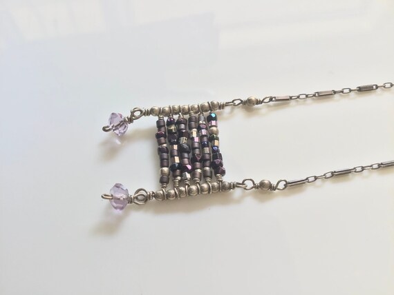 Vintage 80s 90s sterling silver amethyst and seed bea… - Gem