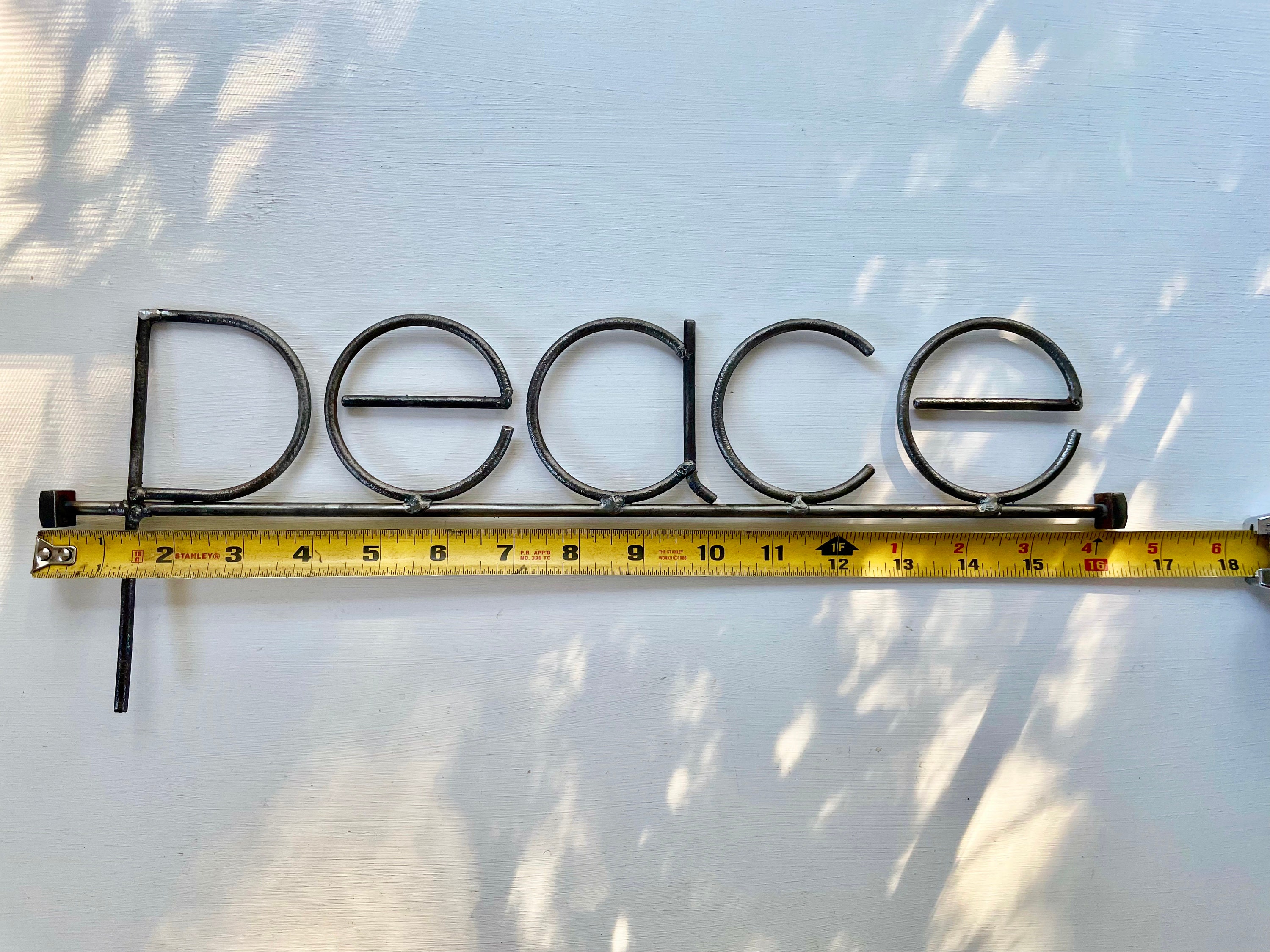 Rustic Peace Sign Salvaged Metal Sign Boho Decor Upcycled - Etsy