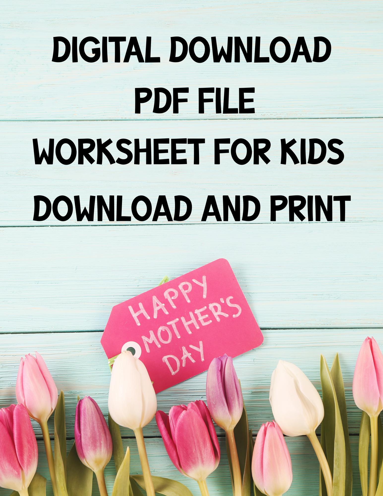 I Love My Mom Bee-cause | Printable Mother's Day Activity Worksheet ...