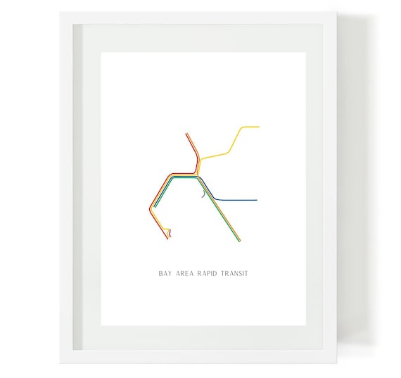 Bay Area Rapid Transit Map Wall Art PRINTABLE DIGITAL - Etsy