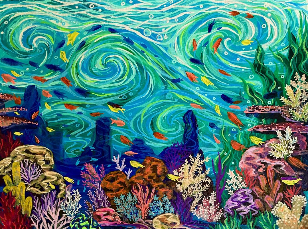 Reef Whimsy Painting – Abstract Florida Keys Art (PNG Digital File) - Etsy