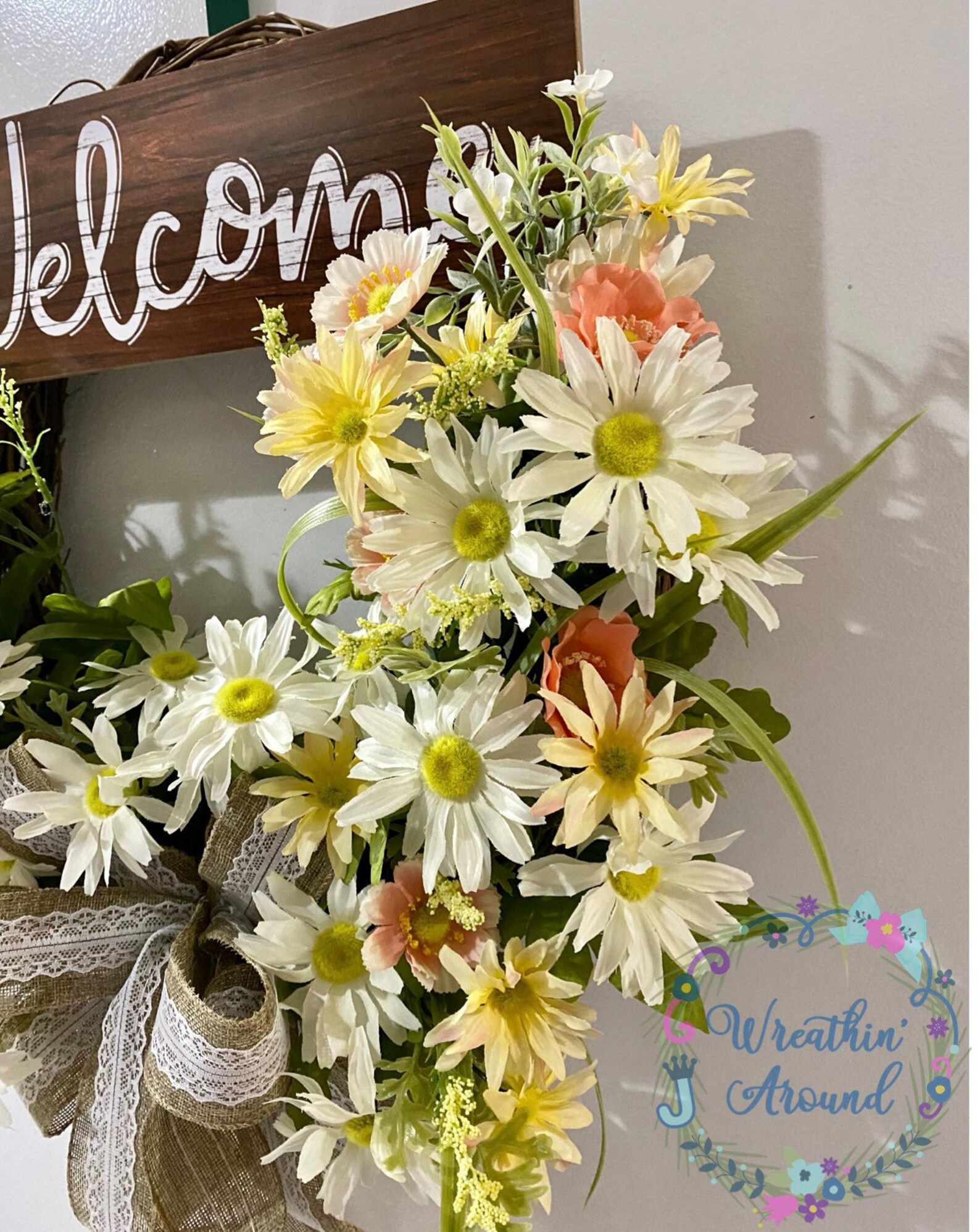 Daisy wreath wreaths with flowers flower wreath wreaths | Etsy