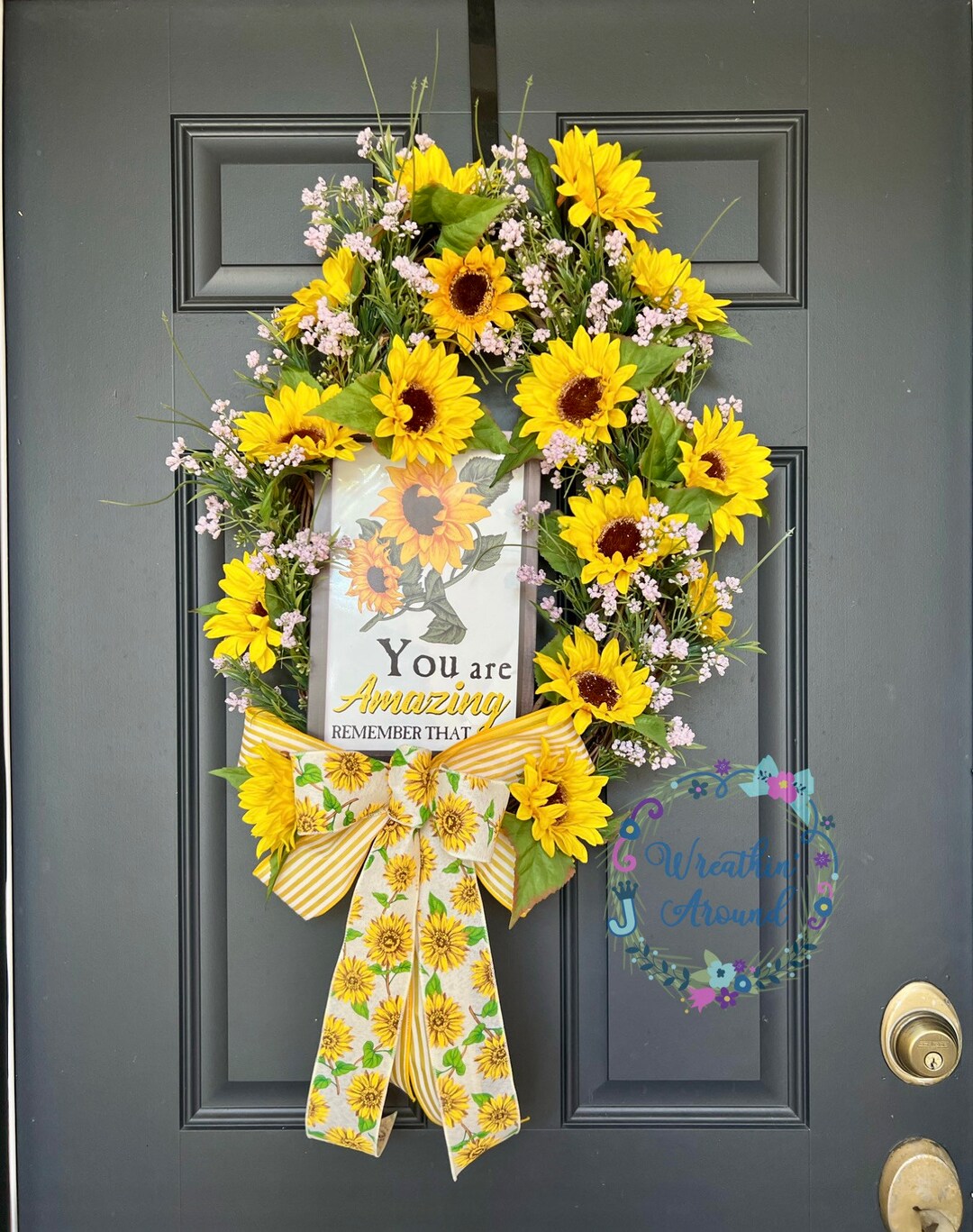 Sunflower Wreath, Sunflowers, Sunflower, Sunflower Decor, Sunflower ...