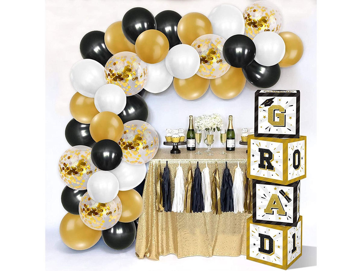 Banners & Signs Party Décor Party Supplies White Graduation Decorations ...