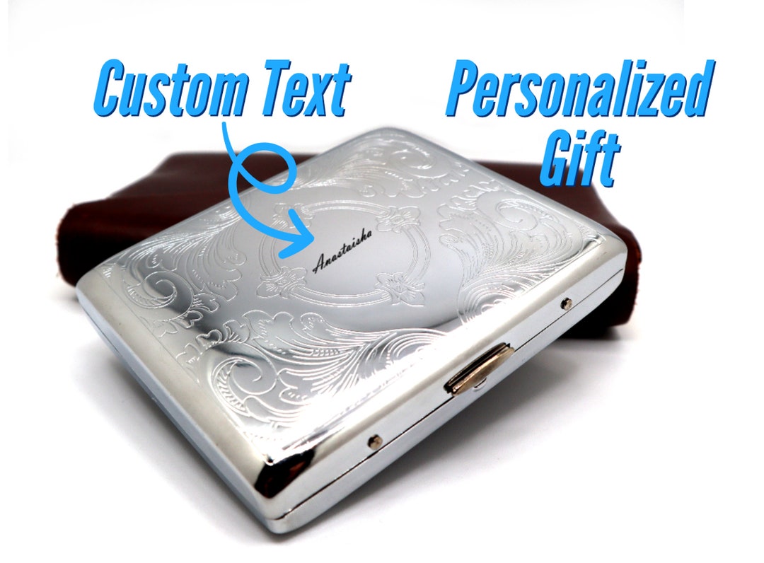 Personalized Cigarette Case Engraved With Your Message, Slim Metal ...