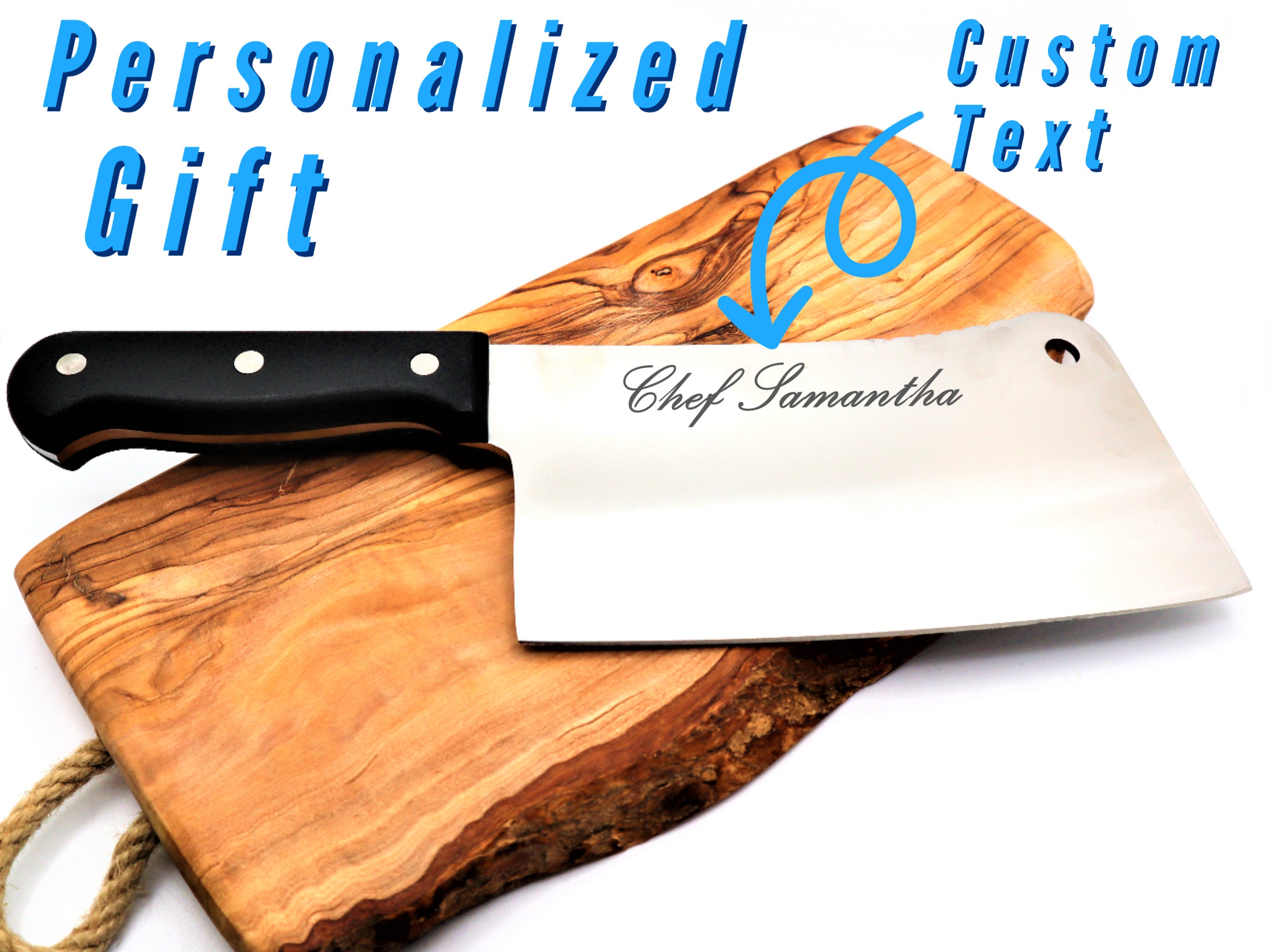 Cleaver Chef Knife Custom Engraved With Your Message - Etsy