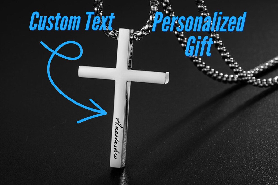 Personalized Cross Necklace With Custom Engraving for Women and Men ...