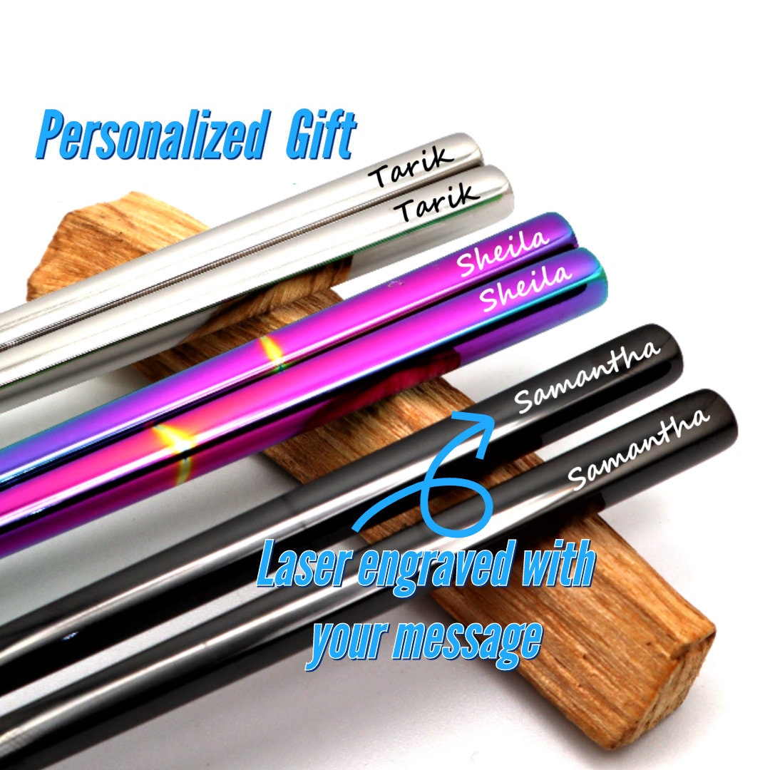 Personalized Custom Reusable Chopsticks Engraved With Your Name to Give ...