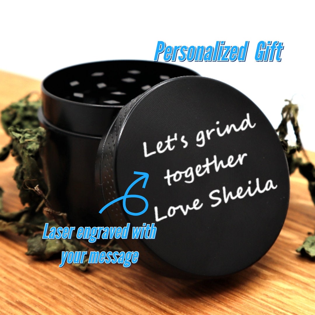 Personalized 4 Piece Herb Grinder Custom Engraved With Your Message ...