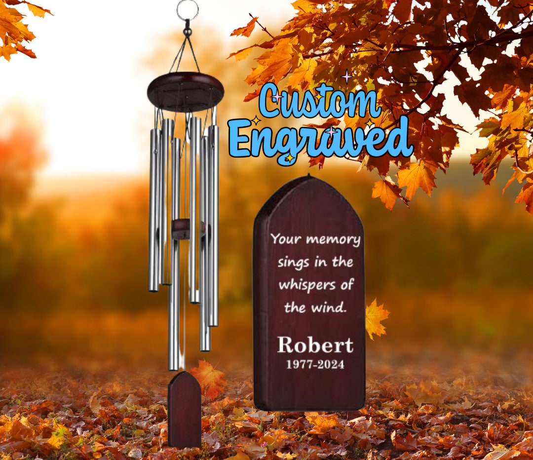 Personalized Memorial Wind Chime Engraved With Your Message, Sympathy ...