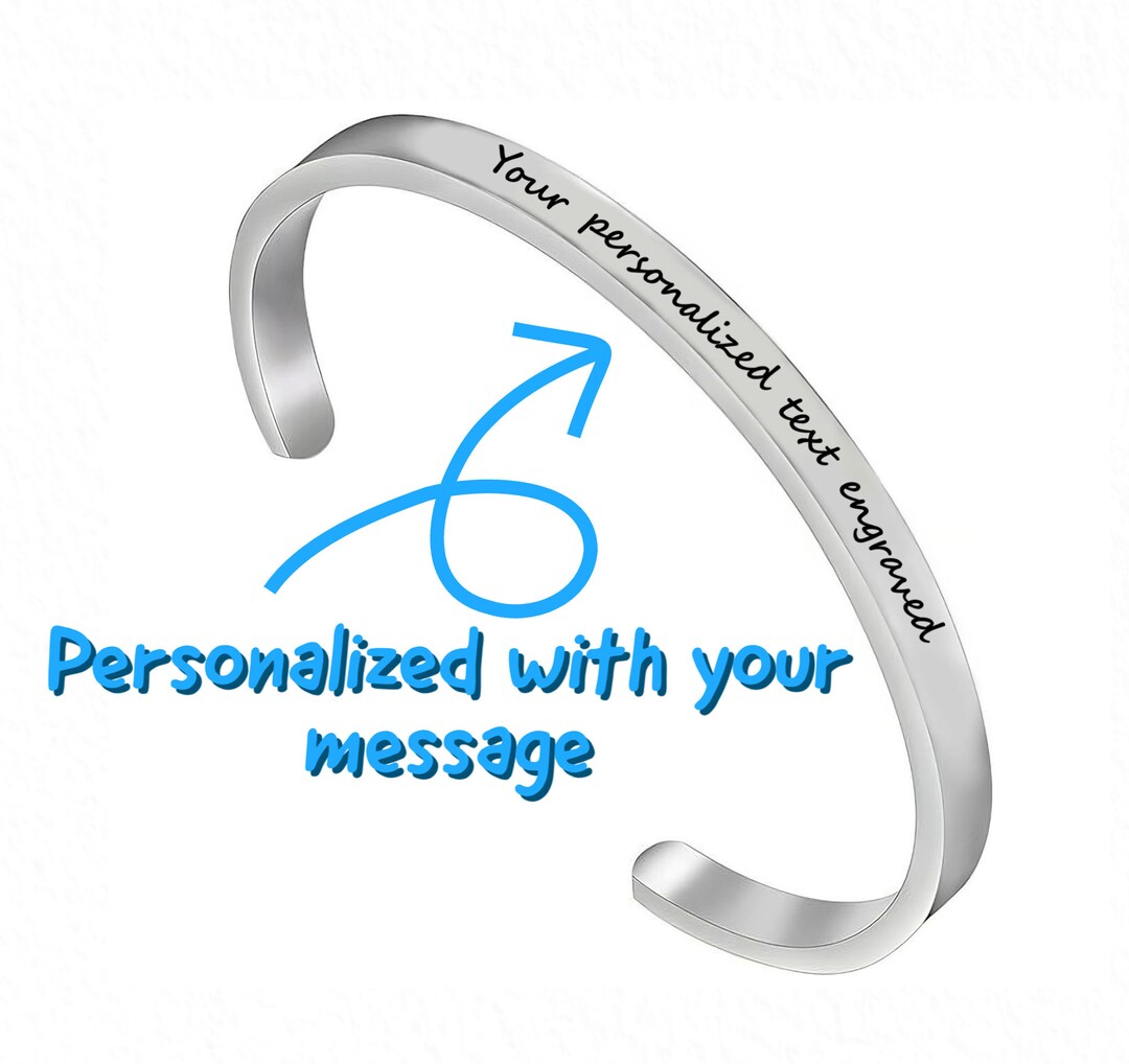 Personalized Adjustable Cuff Bracelet for Women With A Hidden Message ...