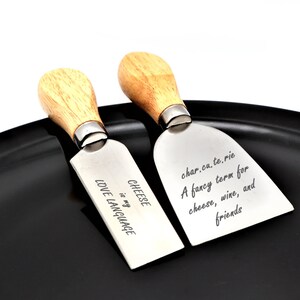 Personalized Cheese Knife Set Engraved With Your Message, Charcuterie ...