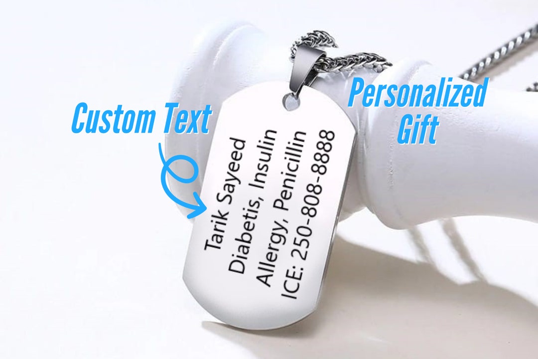 Custom Medical Alert Necklace for Autism, Dementia, Epilepsy, Diabetic ...