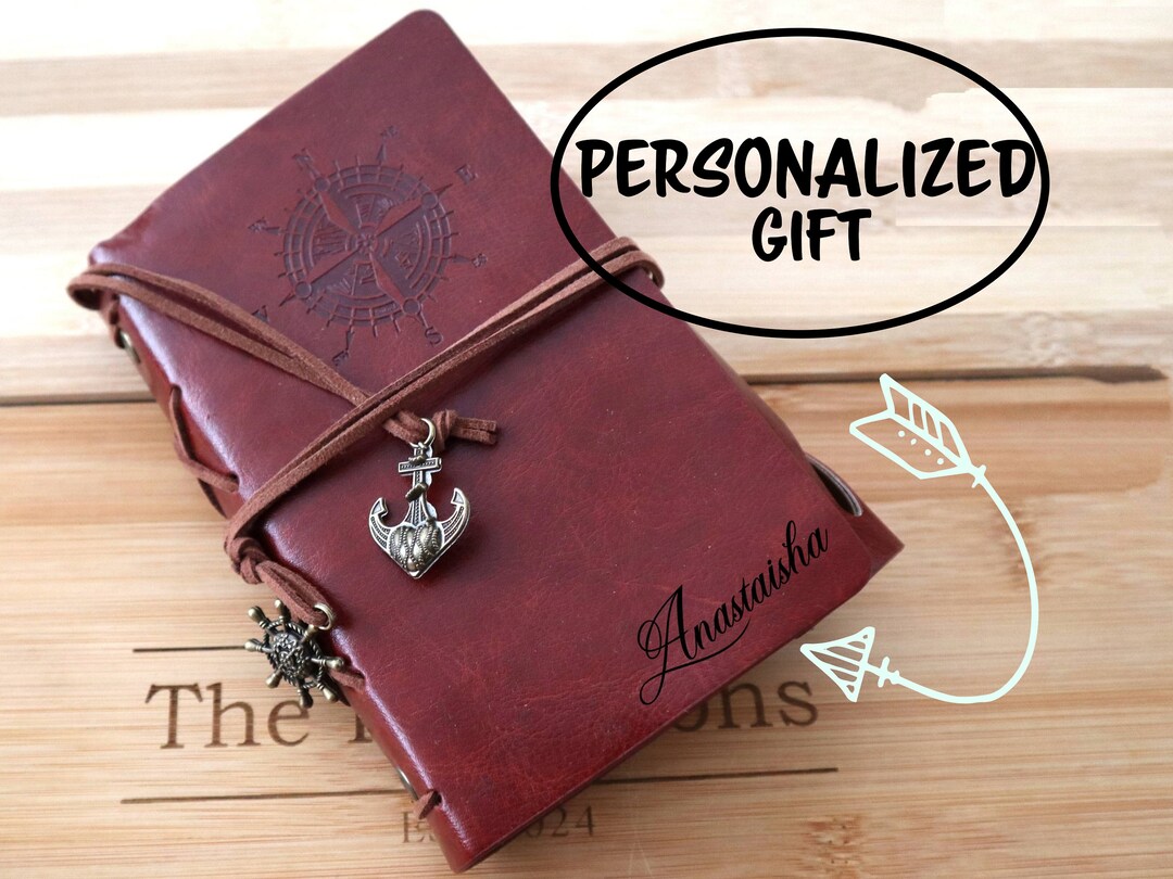 Customized Gift Featuring A Pirate Themed Leather PU Journal Notebook ...