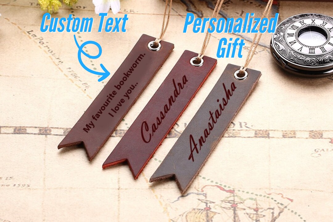 Personalized Leather Bookmark, Custom Engraved Bookmarks for Book ...
