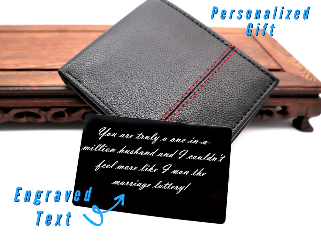 Ersonalized Wallet Card Engraved With Your Actual Handwriting Love Note ...
