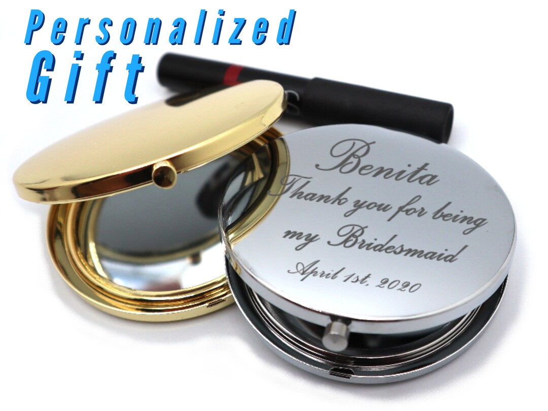 Personalized Compact Mirror Engraved With Your Message, Pocket Makeup ...
