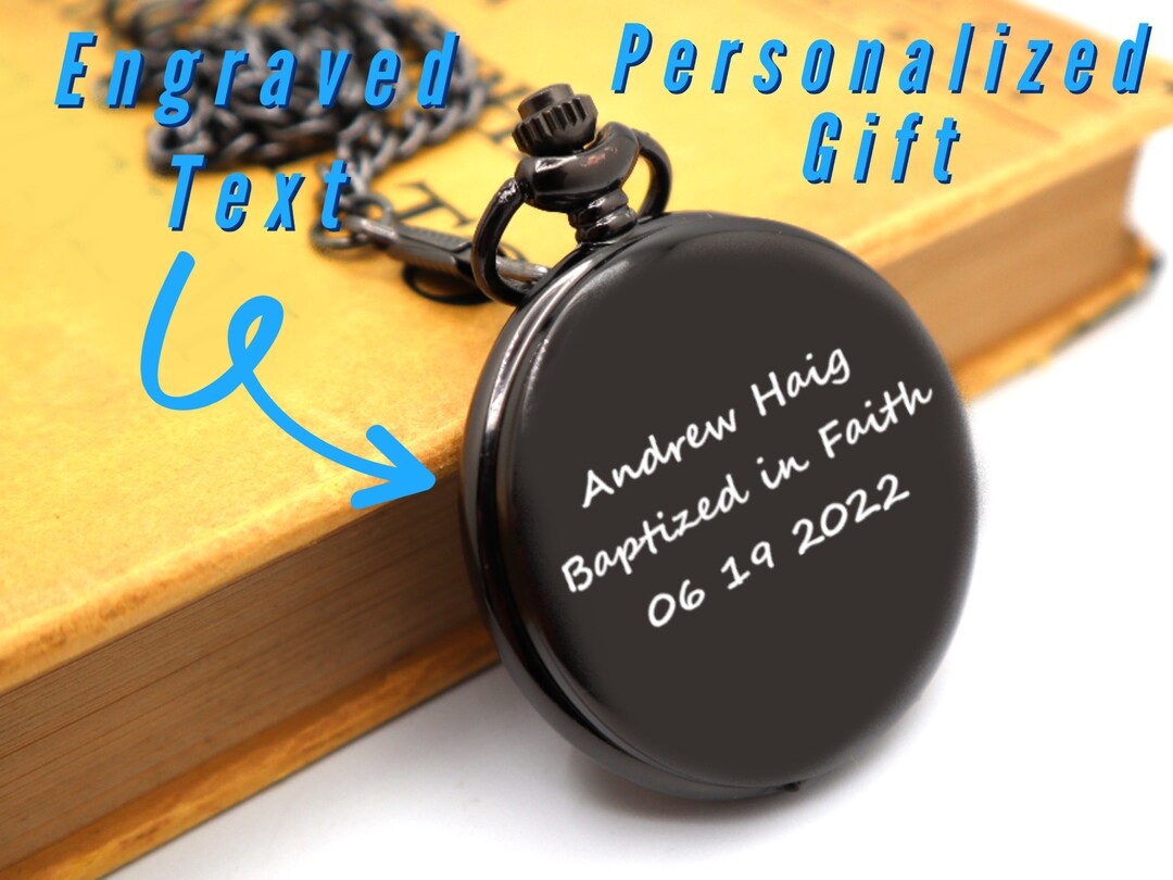 Personalized Baptism Pocket Watch Engraved With Name, Meaningful ...