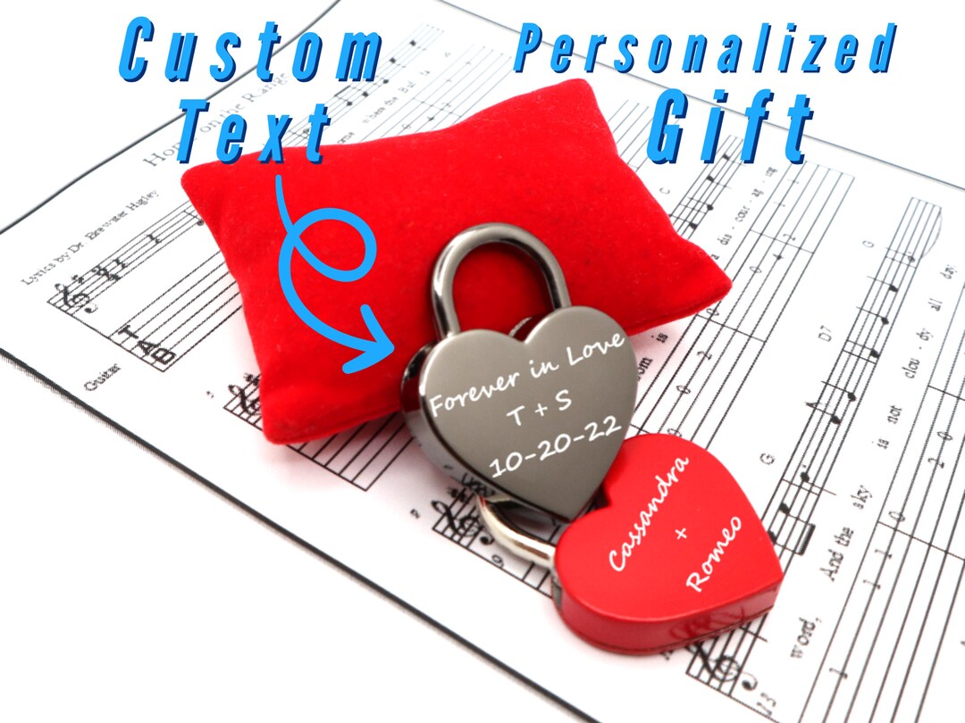 Personalized Love Lock for Valentine and Wedding Gift Engraved With ...