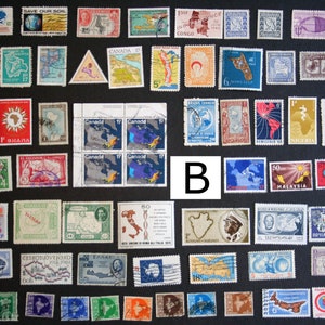 Maps on Stamps: 60 Vintage Postage Stamps - Etsy