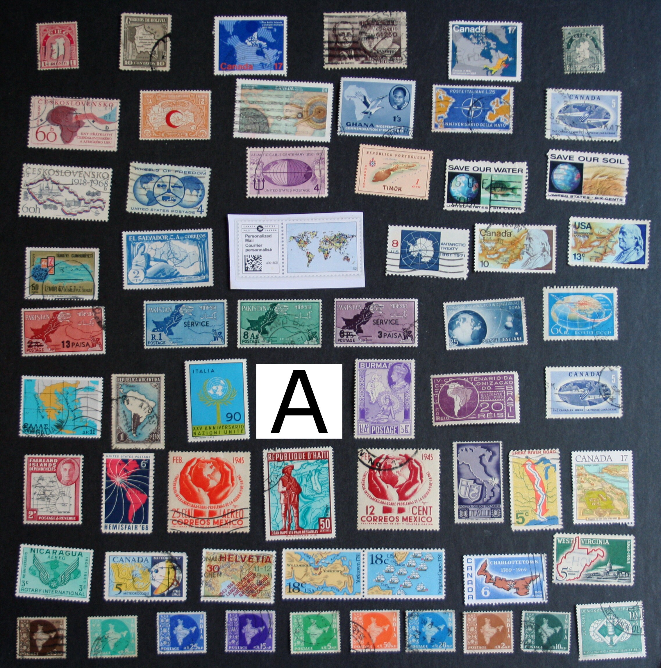 Maps on Stamps: 60 Vintage Postage Stamps - Etsy