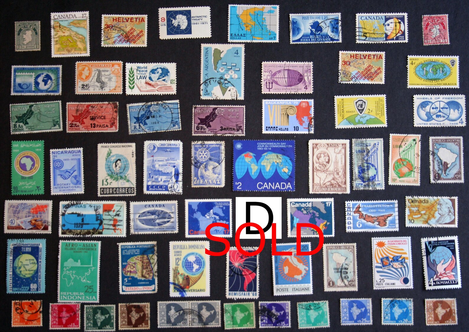 Maps on Stamps: 60 Vintage Postage Stamps - Etsy