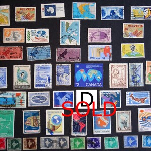 Maps on Stamps: 60 Vintage Postage Stamps - Etsy